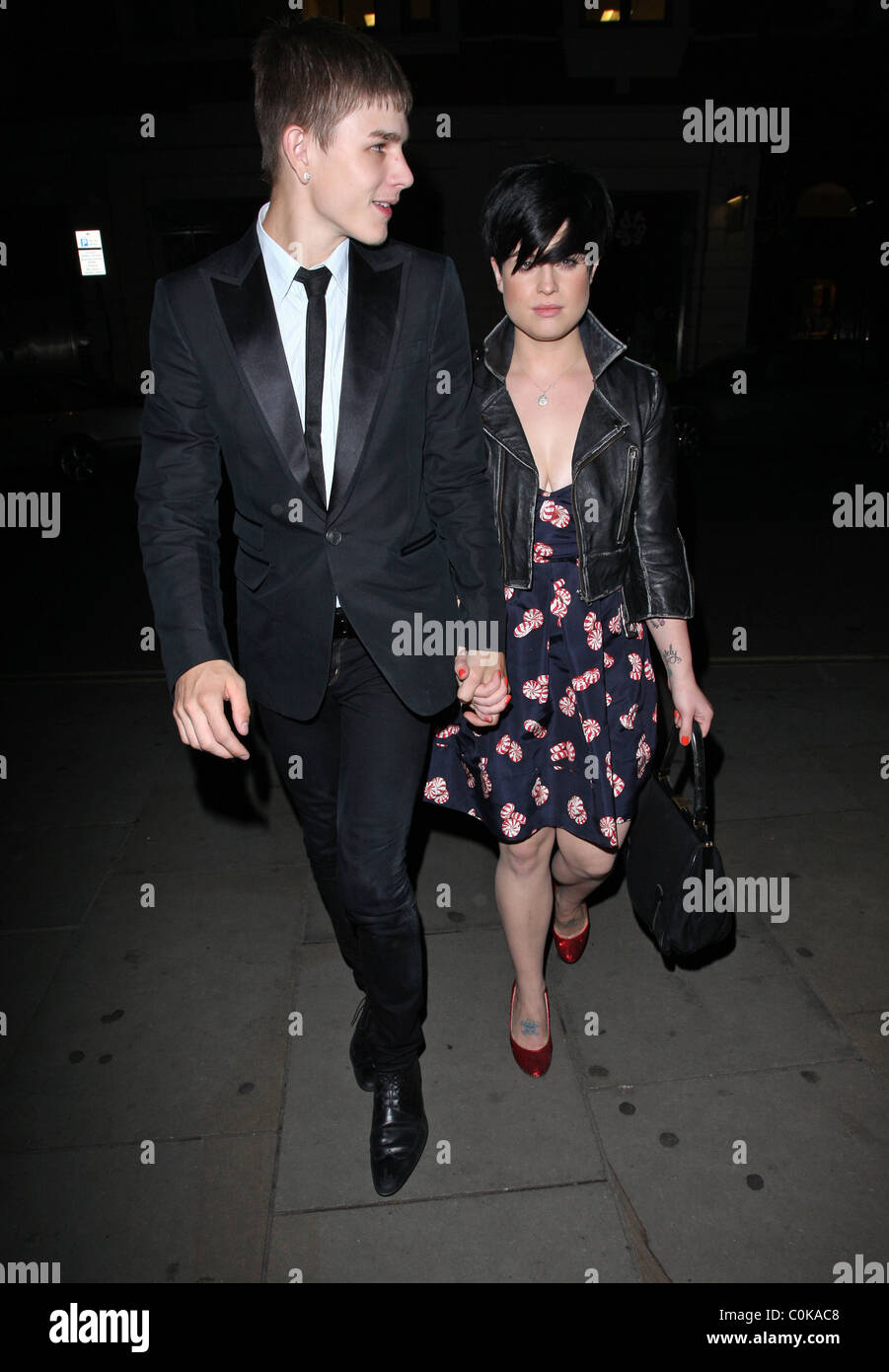 Kelly Osbourne with her boyfriend Luke Worrell arriving at Bungalow 8 ...