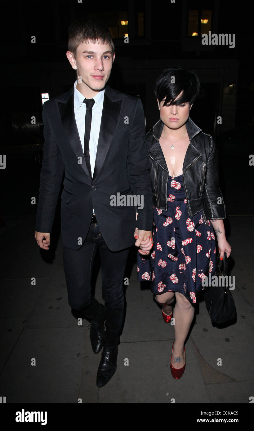 Kelly Osbourne with her boyfriend Luke Worrell arriving at Bungalow 8 ...