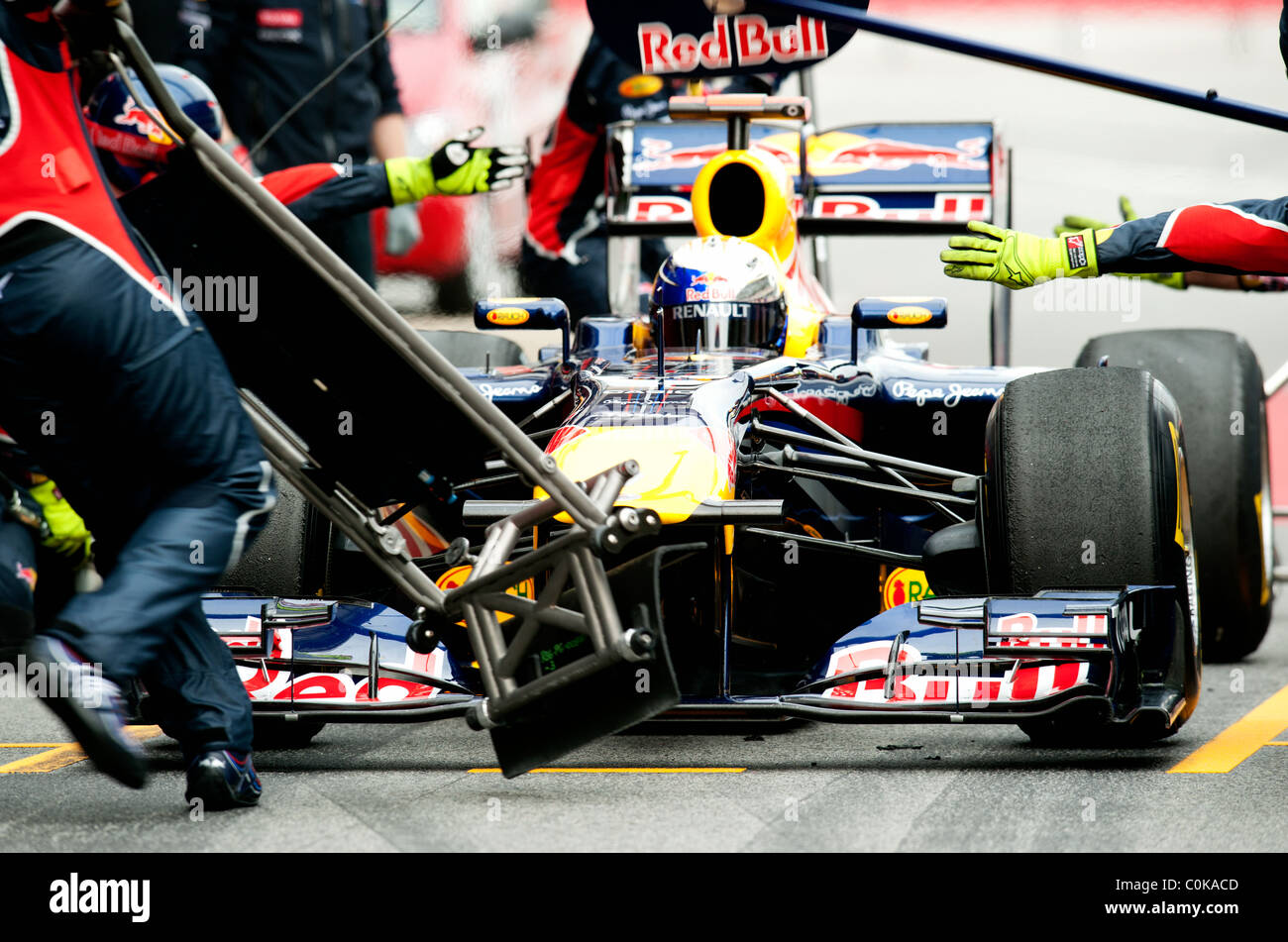 Pitstop Sebastian Vettel (Germany), Red Bull Racing-Renault RB7 ...