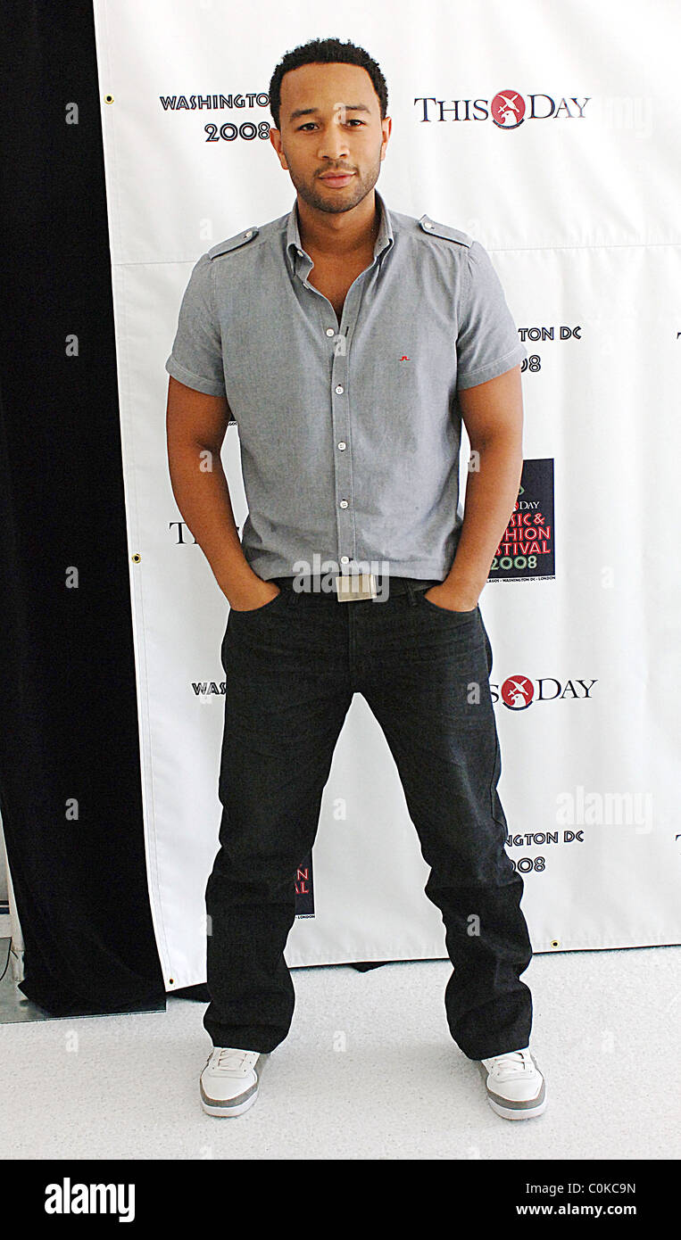 Singer John Legend poses backstage at the 'THISDAY' Africa Rising ...