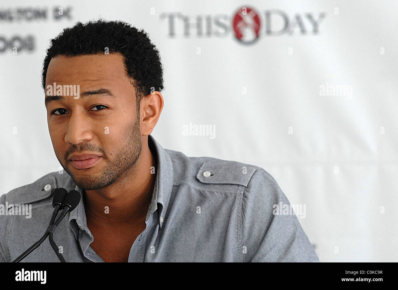 Singer John Legend poses backstage at the 'THISDAY' Africa Rising ...