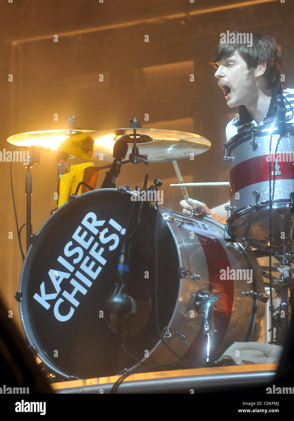 Nick Hodgson The Kaiser Chiefs performing at V Festival held at Weston ...