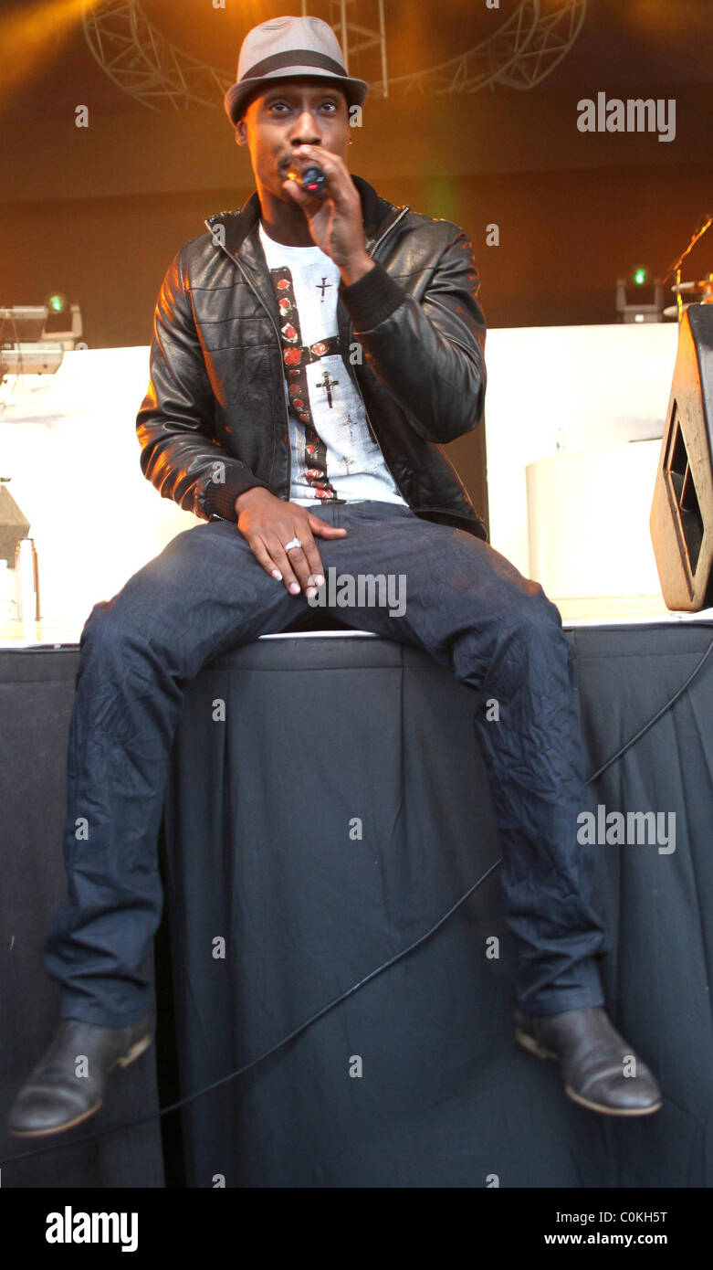 Simon Webbe Performing live at 'Pop In The Park' at Dorfold Park in ...