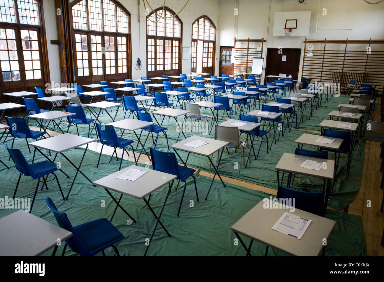 An exam hall at Maidstone Grammar school in Maidstone, Kent, U.K Stock ...