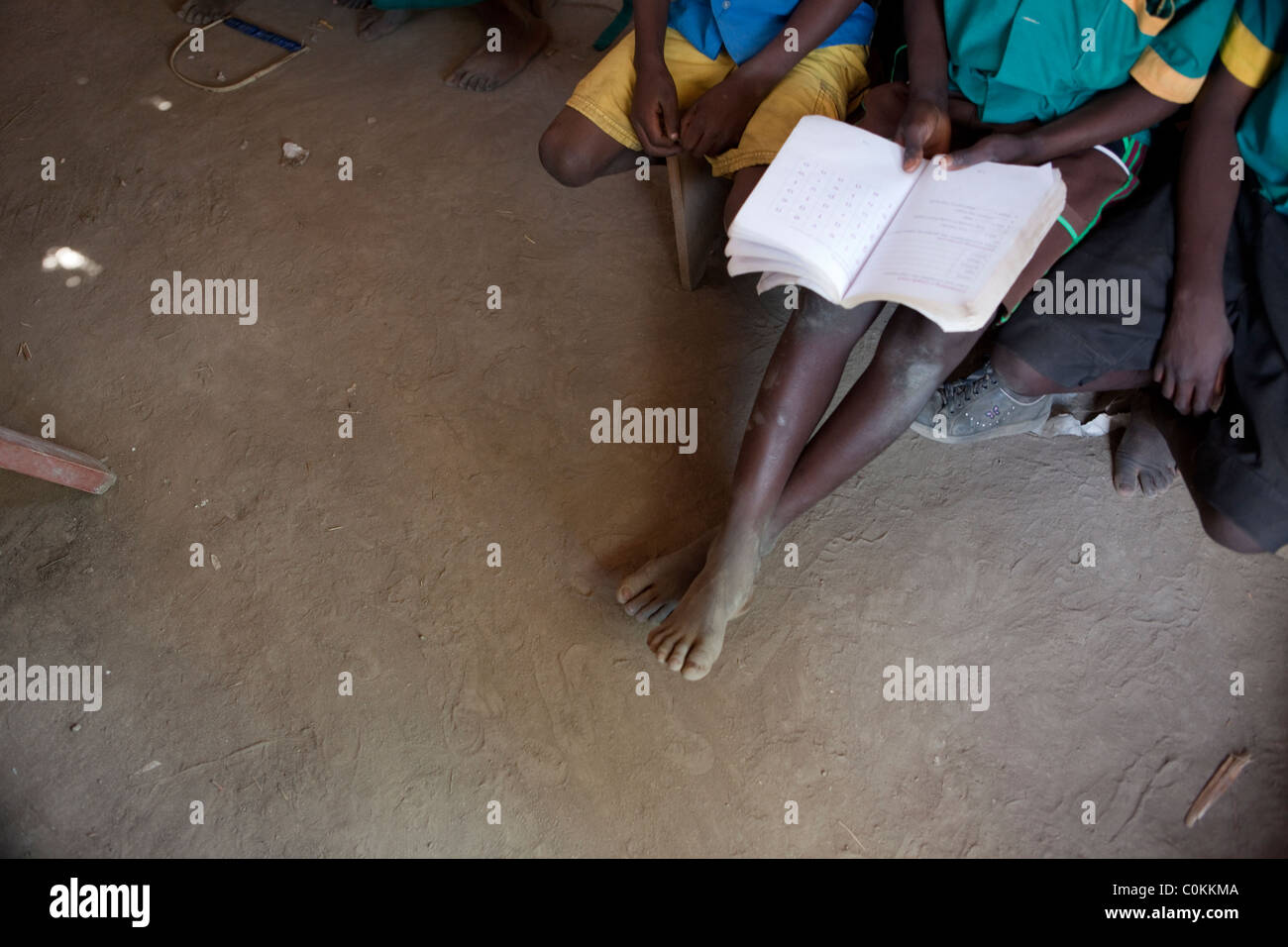 Children learn in a mud hut school in Dedza, Malawi, Southern Africa ...