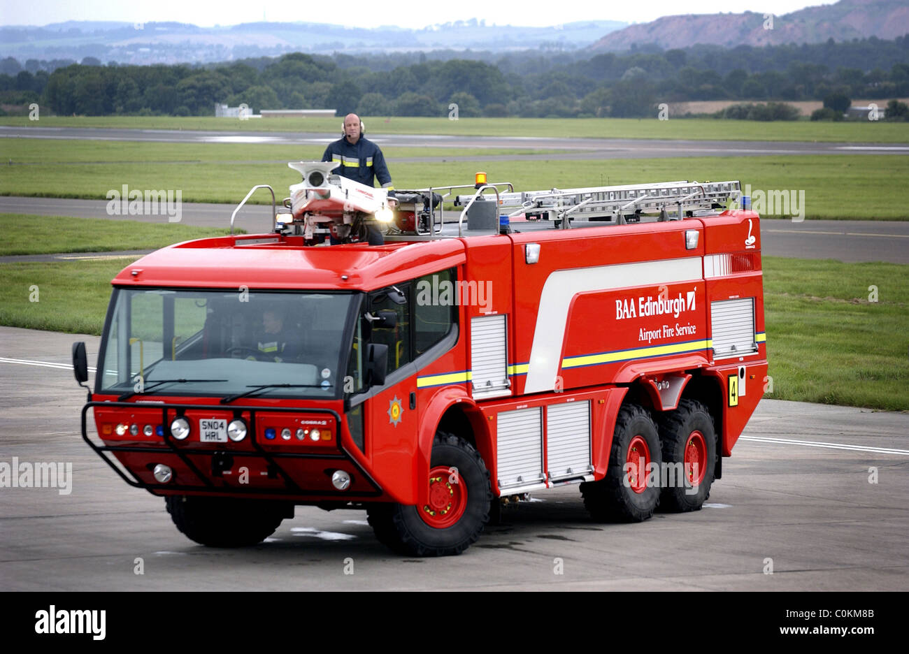 Edinburgh airport firefighter hi-res stock photography and images - Alamy