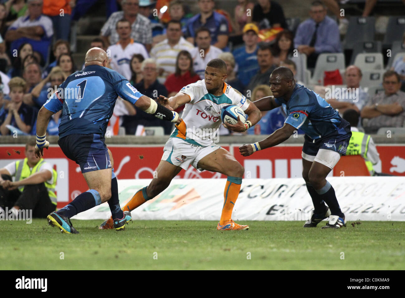 Gurthro Steenkamp tries to stop Ryno Benjamin of the Cheetahs Stock ...