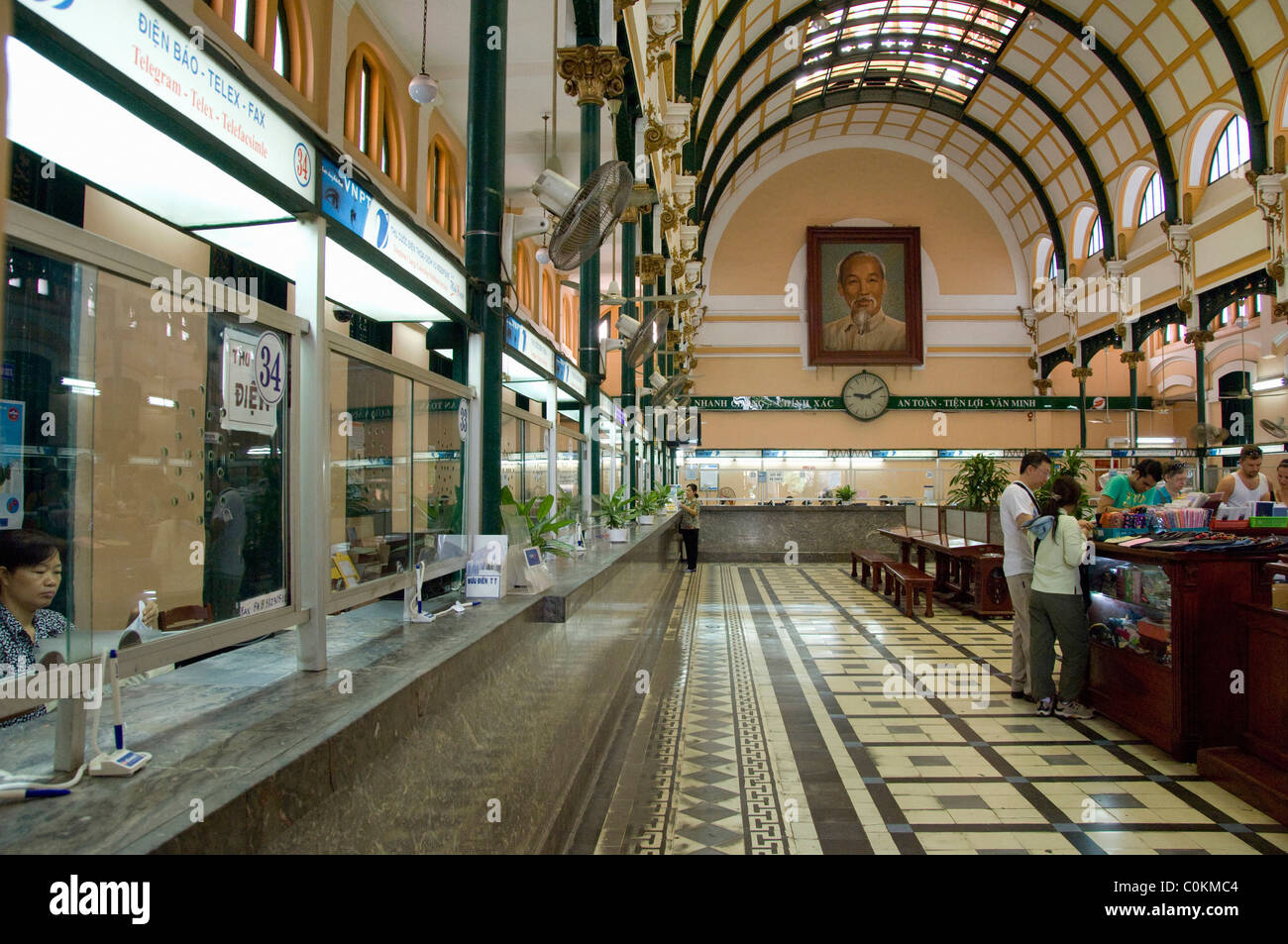 Asia, Vietnam, Ho Chi Minh City (aka Saigon). Historic Central Post ...