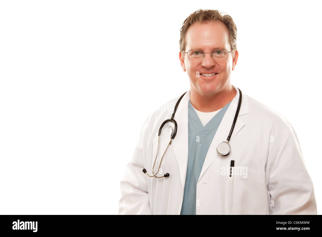 Smiling Male Doctor Isolated on a White Background Stock Photo - Alamy