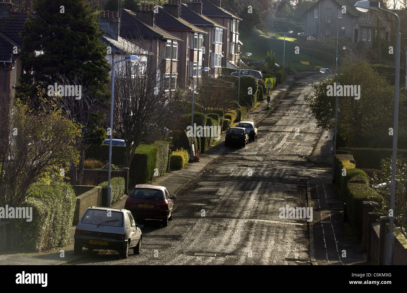 typical uk street with houses Stock Photo - Alamy