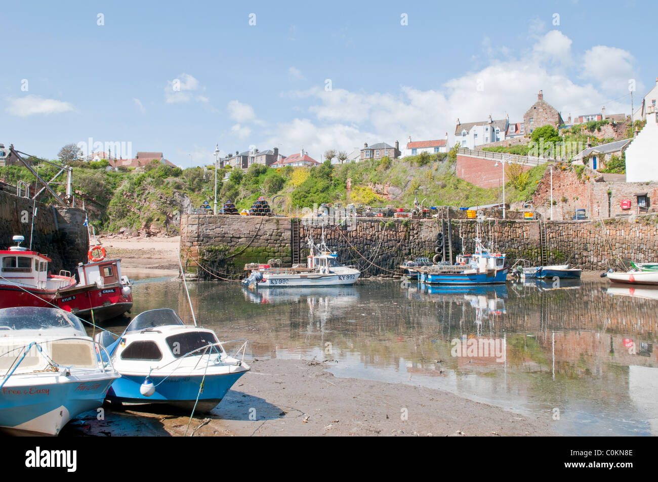 Boats lying in Crail Harbour, Fife, Scotland Stock Photo - Alamy