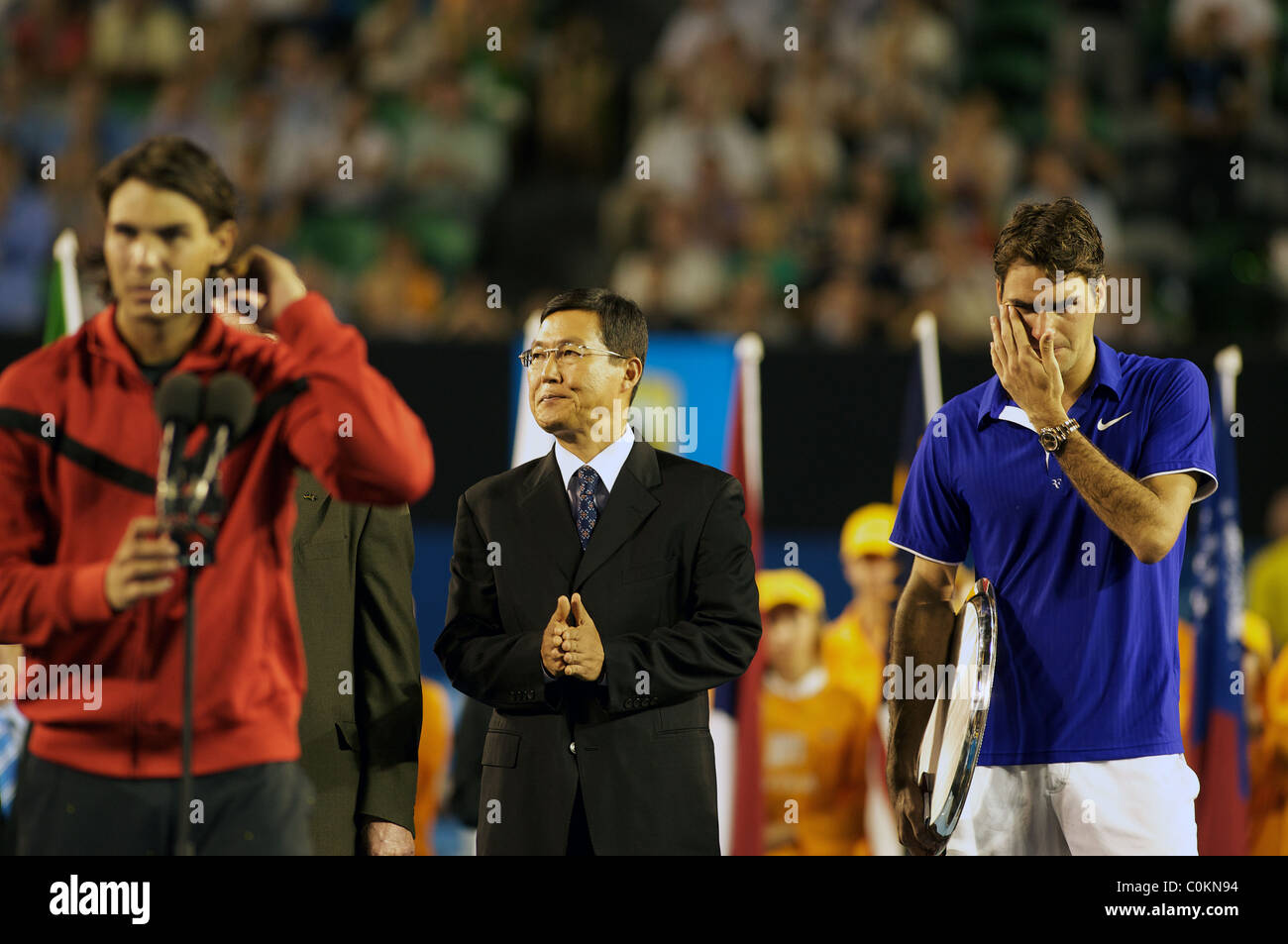 Roger federer australian open trophy hi-res stock photography and ...