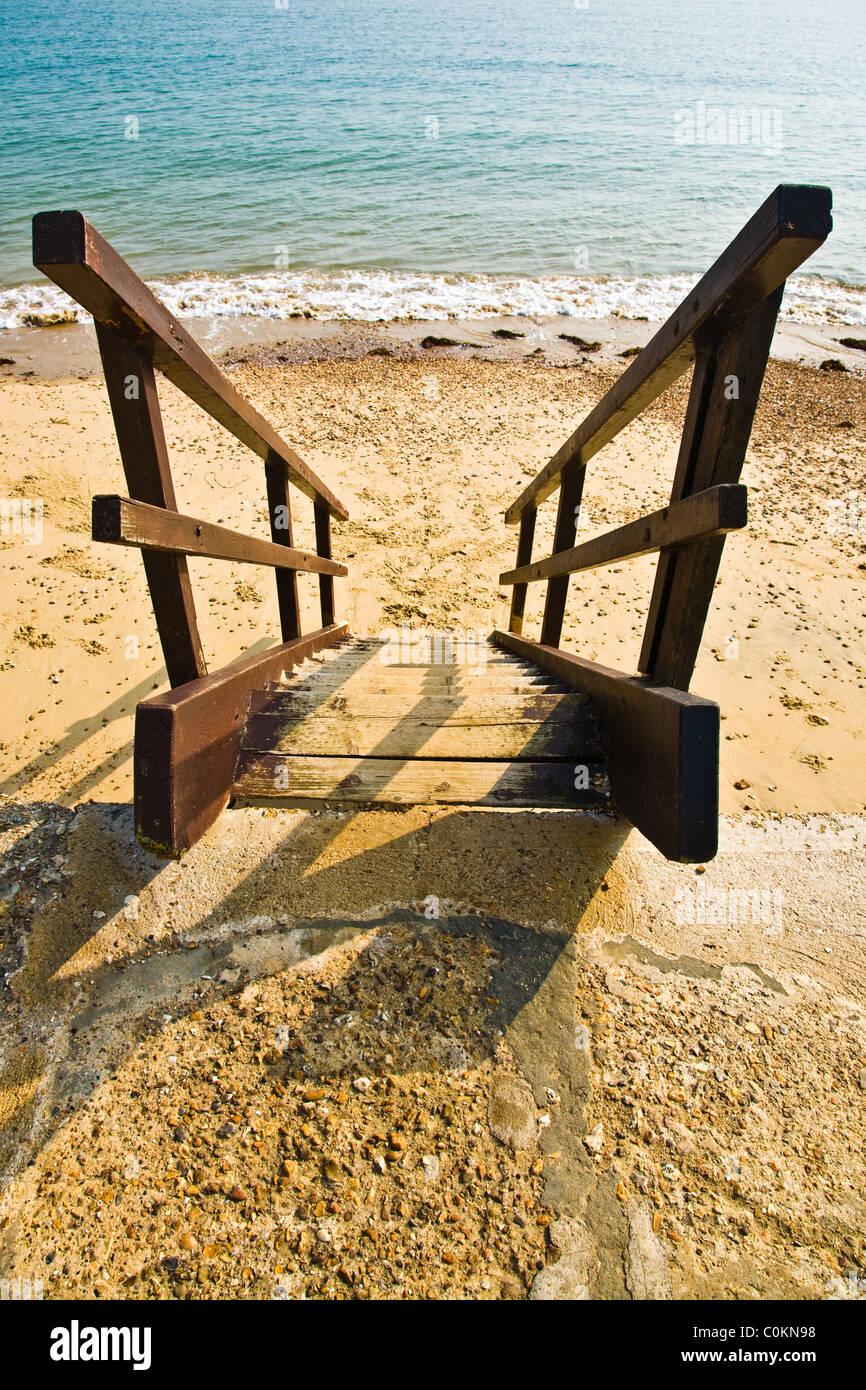 Wooden steps leading to sandy beach hi-res stock photography and images ...