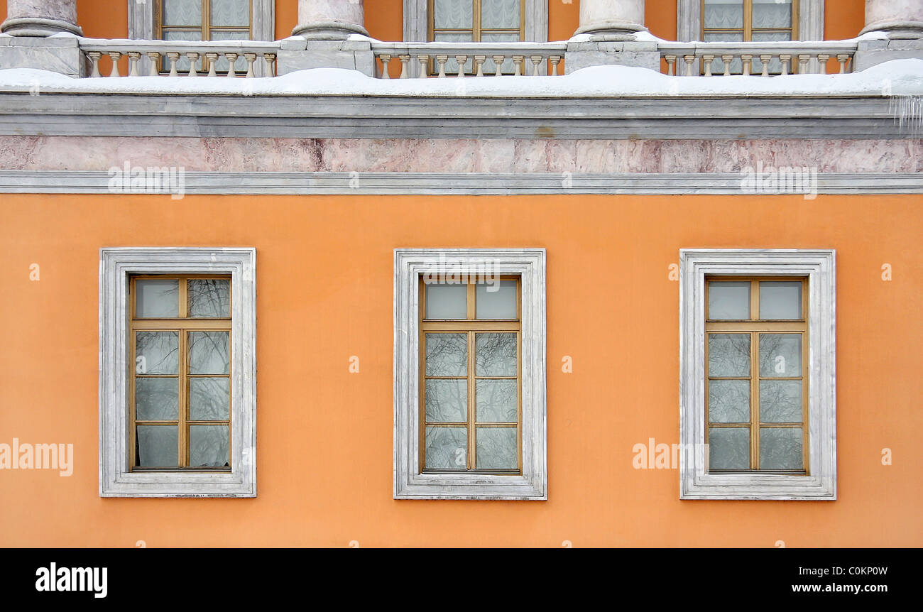 White windows with orange frame hi-res stock photography and images - Alamy