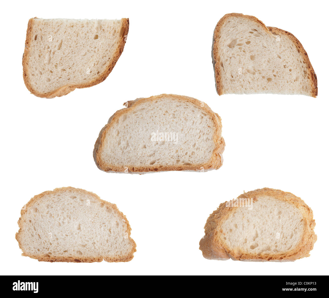 Slices of bread isolated on white background Stock Photo - Alamy
