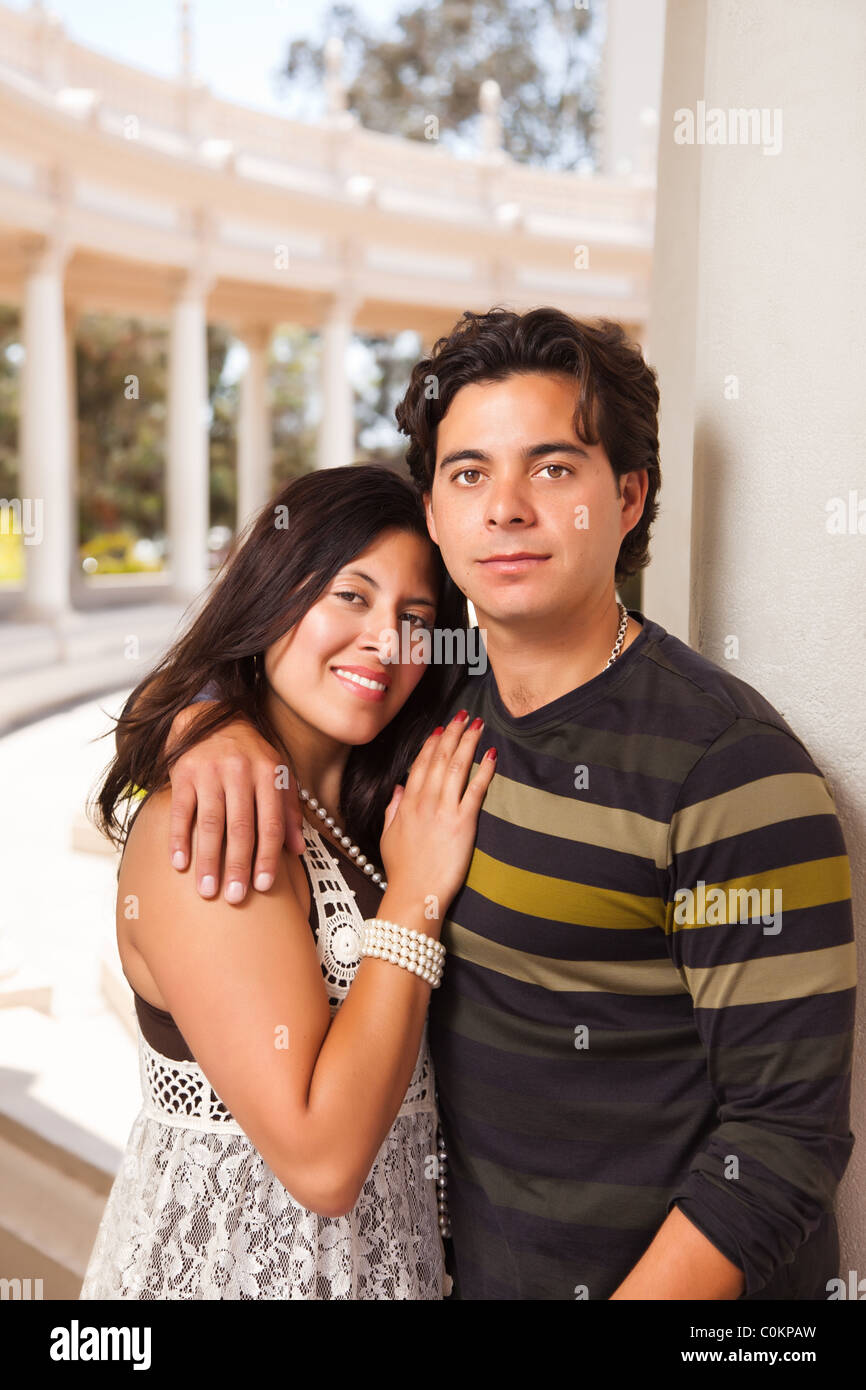 Handsome Hispanic Couple Portrait Outdoors Stock Photo - Alamy
