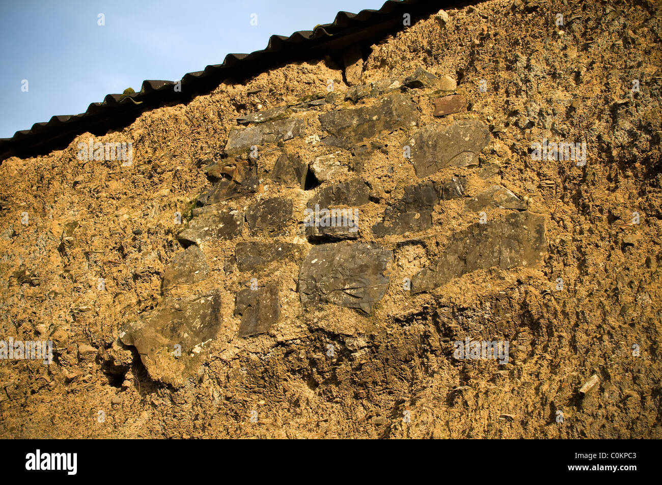 Cob on barn near Cheriton Bishop,cracked, adobe, background, texture ...