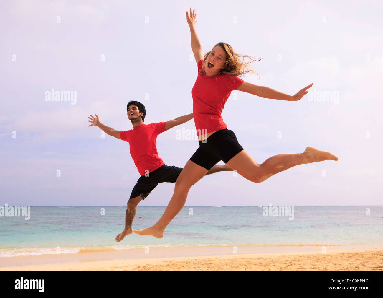 Asian young people jumping hi-res stock photography and images - Alamy