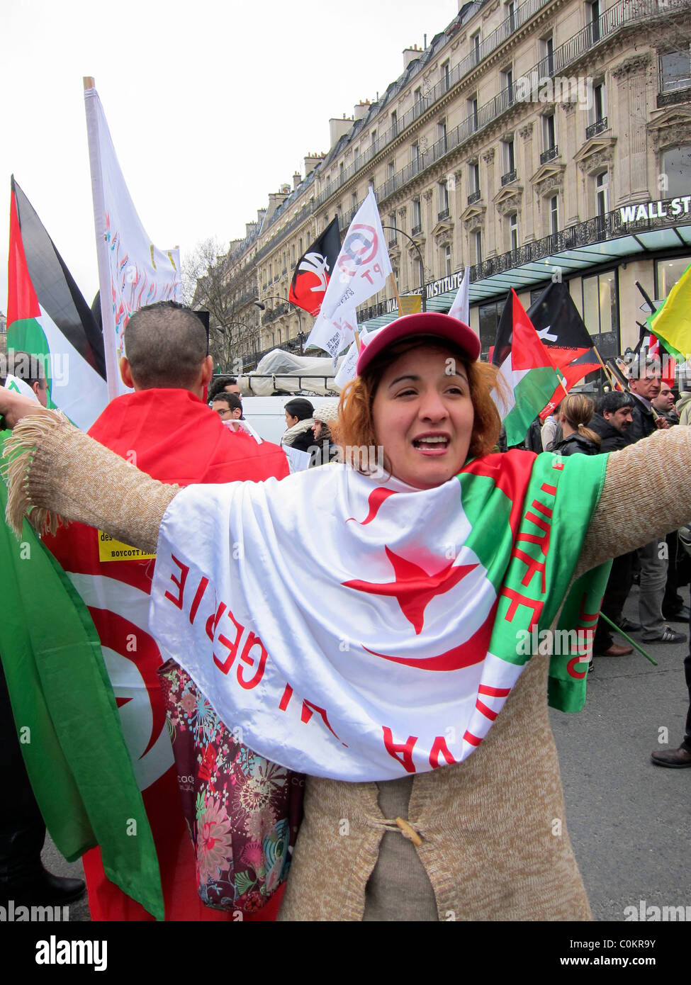 Paris France Libya Demonstration In Support Of Arab Spring Movement