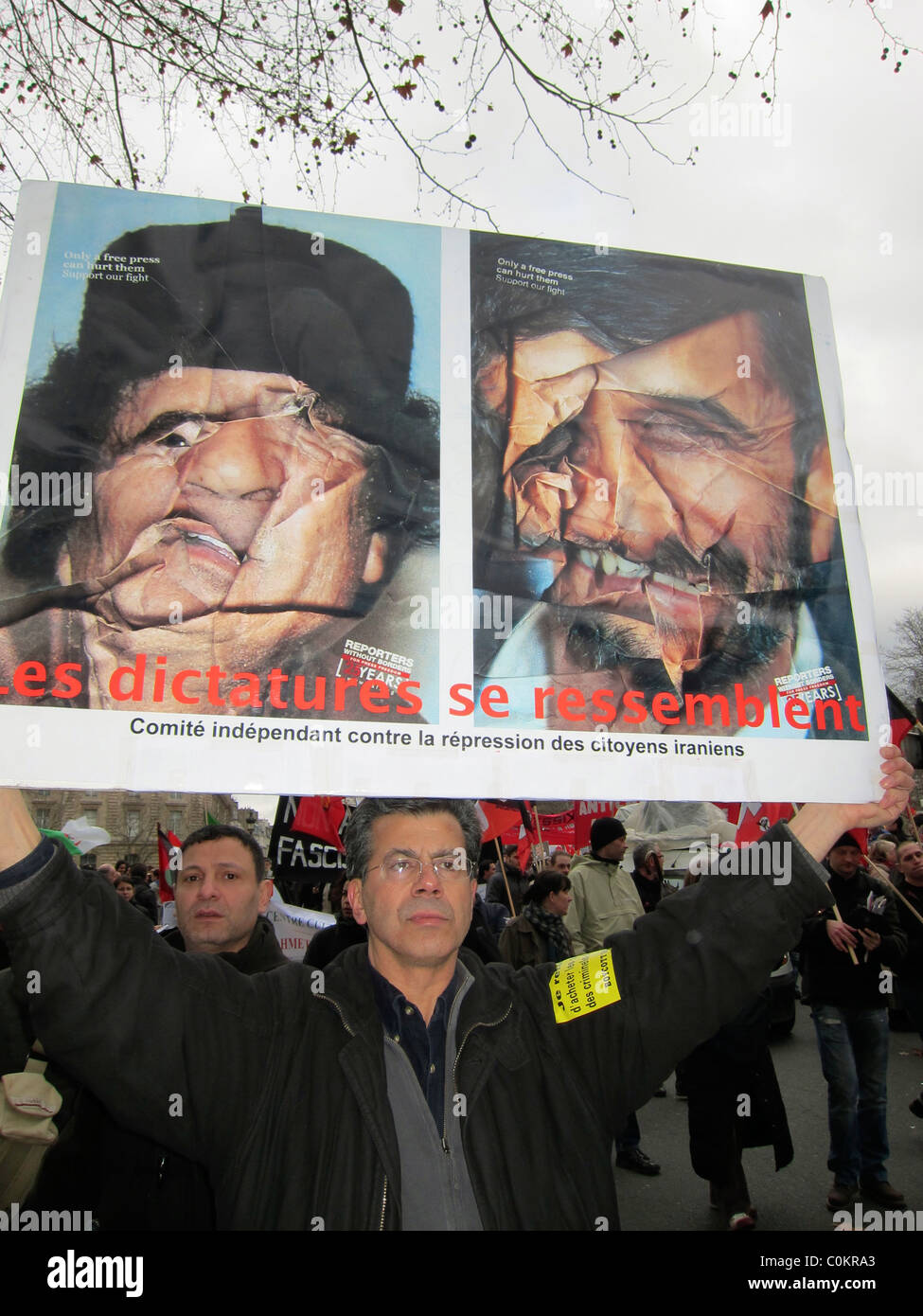 Paris, France, French protest poster Libya Demonstration, in Support of ...