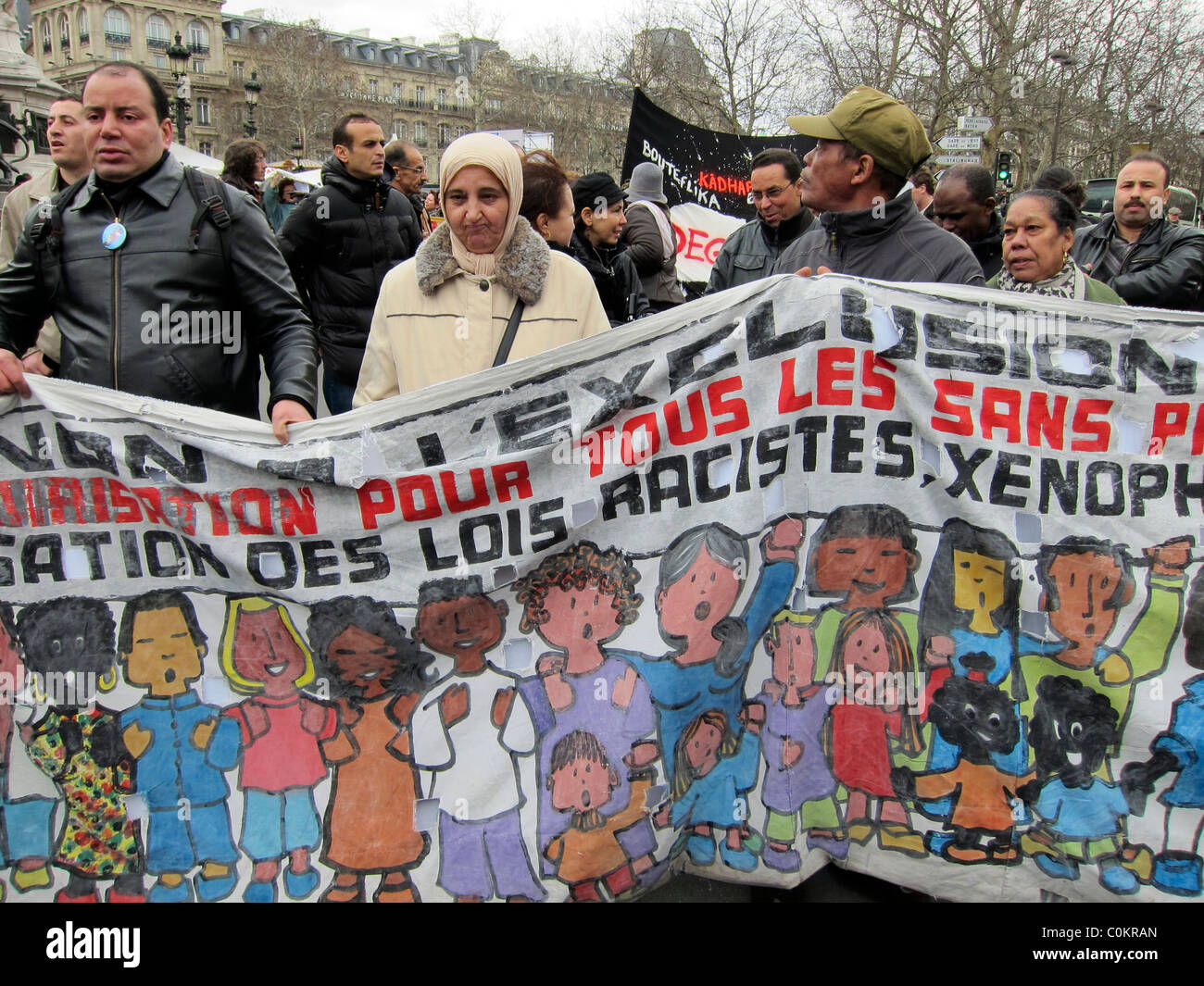 Paris, France, Demonstration, Group Immigrants Without Documents, Sans ...