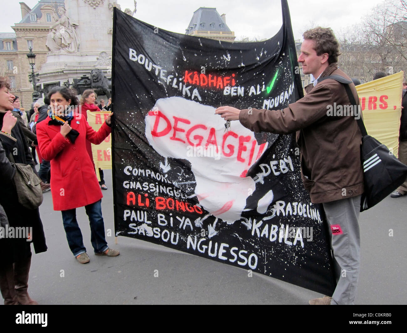 Paris, France, Libya Demonstration, in Support of Libyan Revolution ...