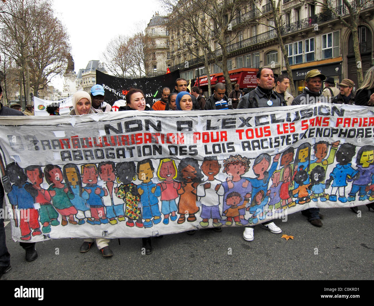 Paris, France, Anti-Racism Demonstration, Migrants Rally, "Immigrants ...