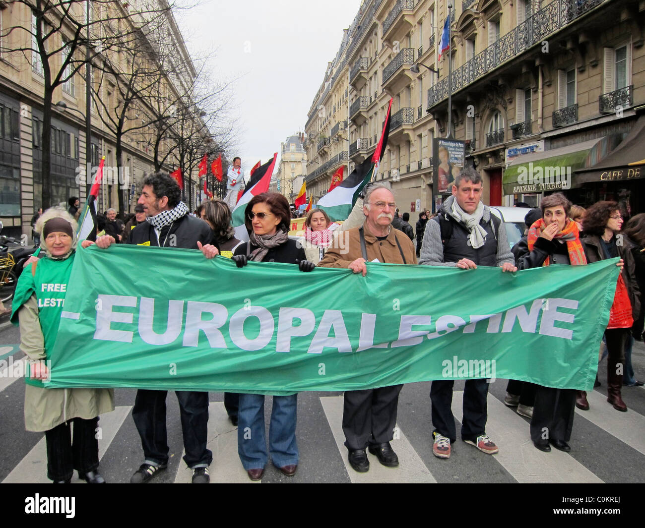 Paris, France, Crowd People Holding Euro Palestine Banner at ...
