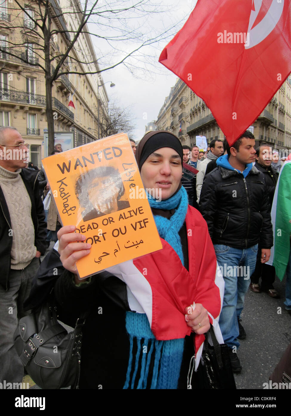 Paris, France, Libya Demonstration, Rally in Support of Libyan ...