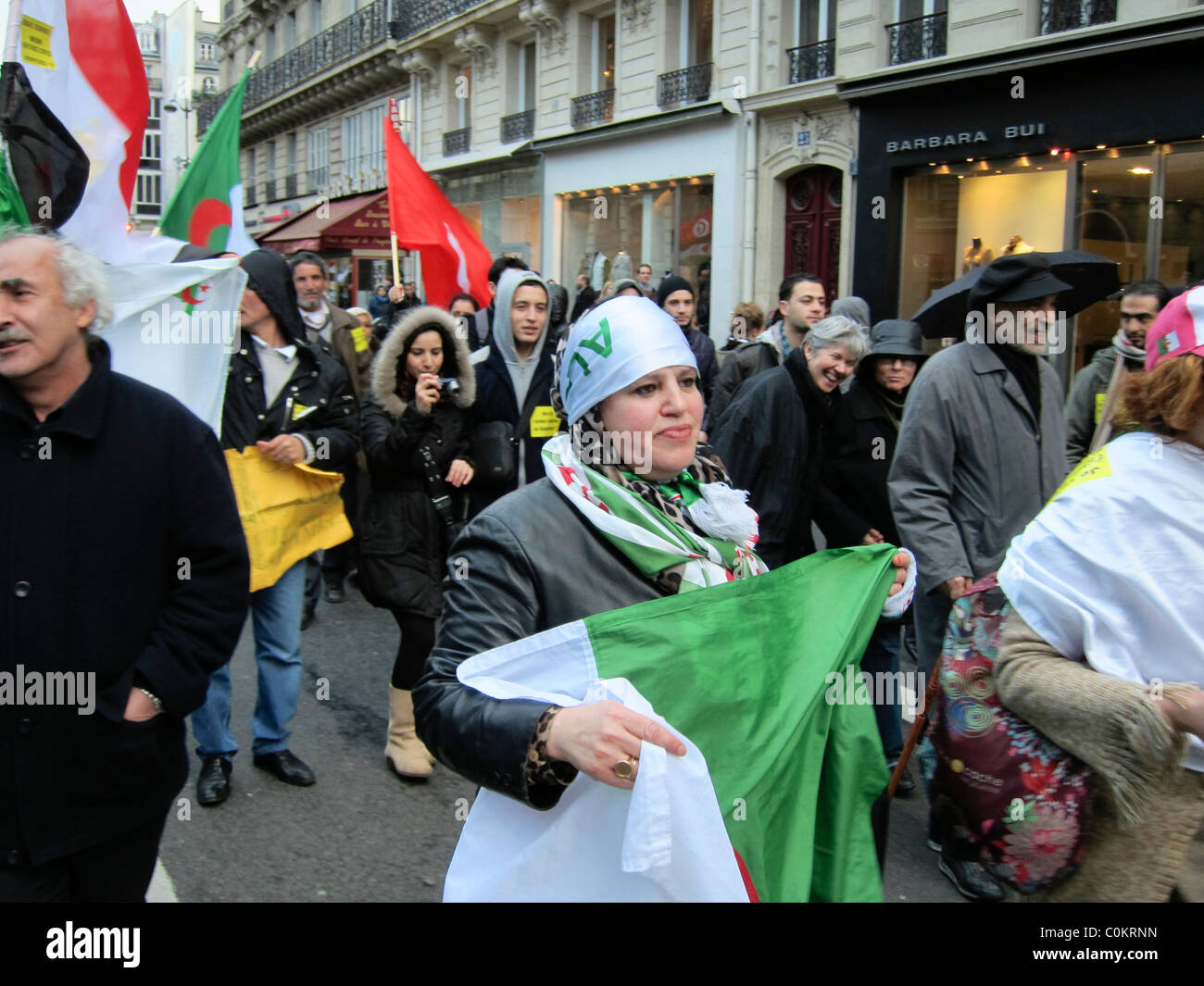 Paris, France, Libya Demonstration, in Support of Libyan Revolution ...