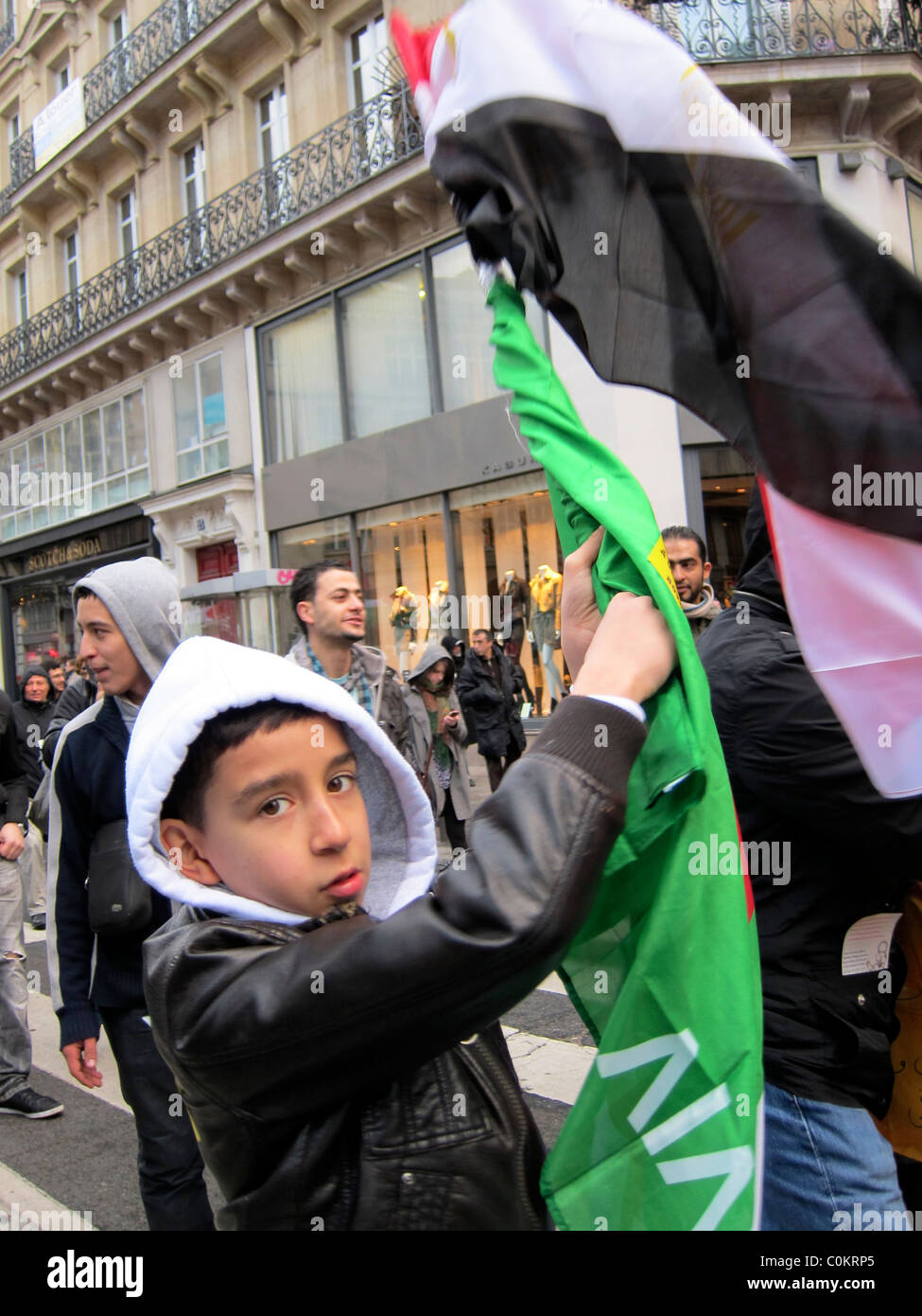 Paris, France, Public Demonstration, in Support of Libyan Revolution ...