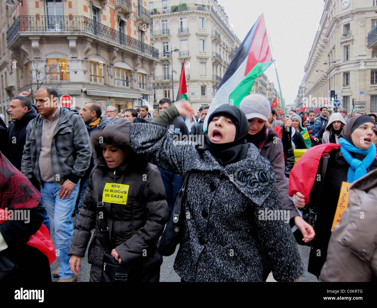 Paris, France, Public Demonstration, in Support of Arab Spring Movement ...