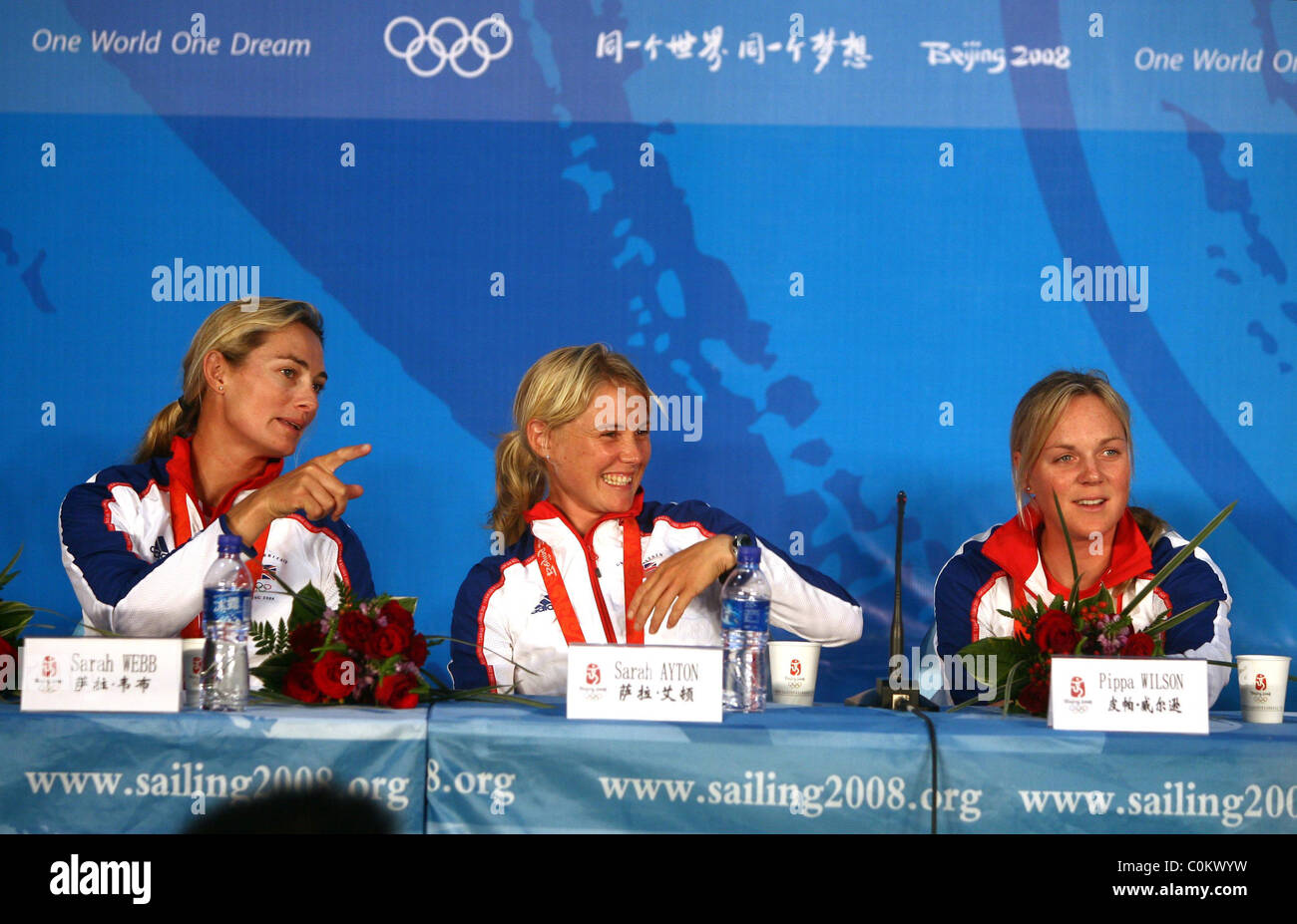 Sarah Ayton, Sarah Webb and Pippa Wilson of Great Britain Winners of ...