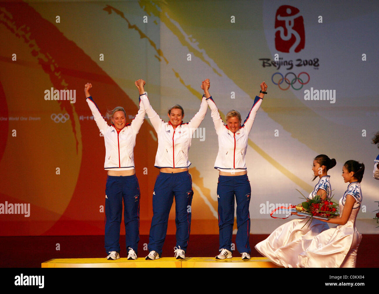 Sarah Ayton, Sarah Webb and Pippa Wilson of Great Britain Winners of ...