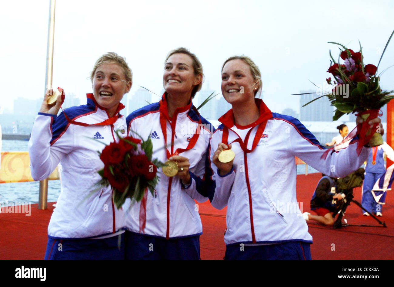 Sarah Ayton, Sarah Webb and Pippa Wilson of Great Britain Winners of ...