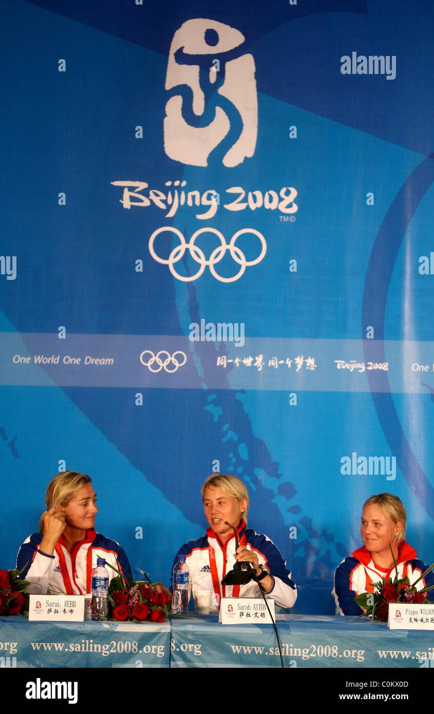 Sarah Ayton, Sarah Webb and Pippa Wilson of Great Britain Winners of ...