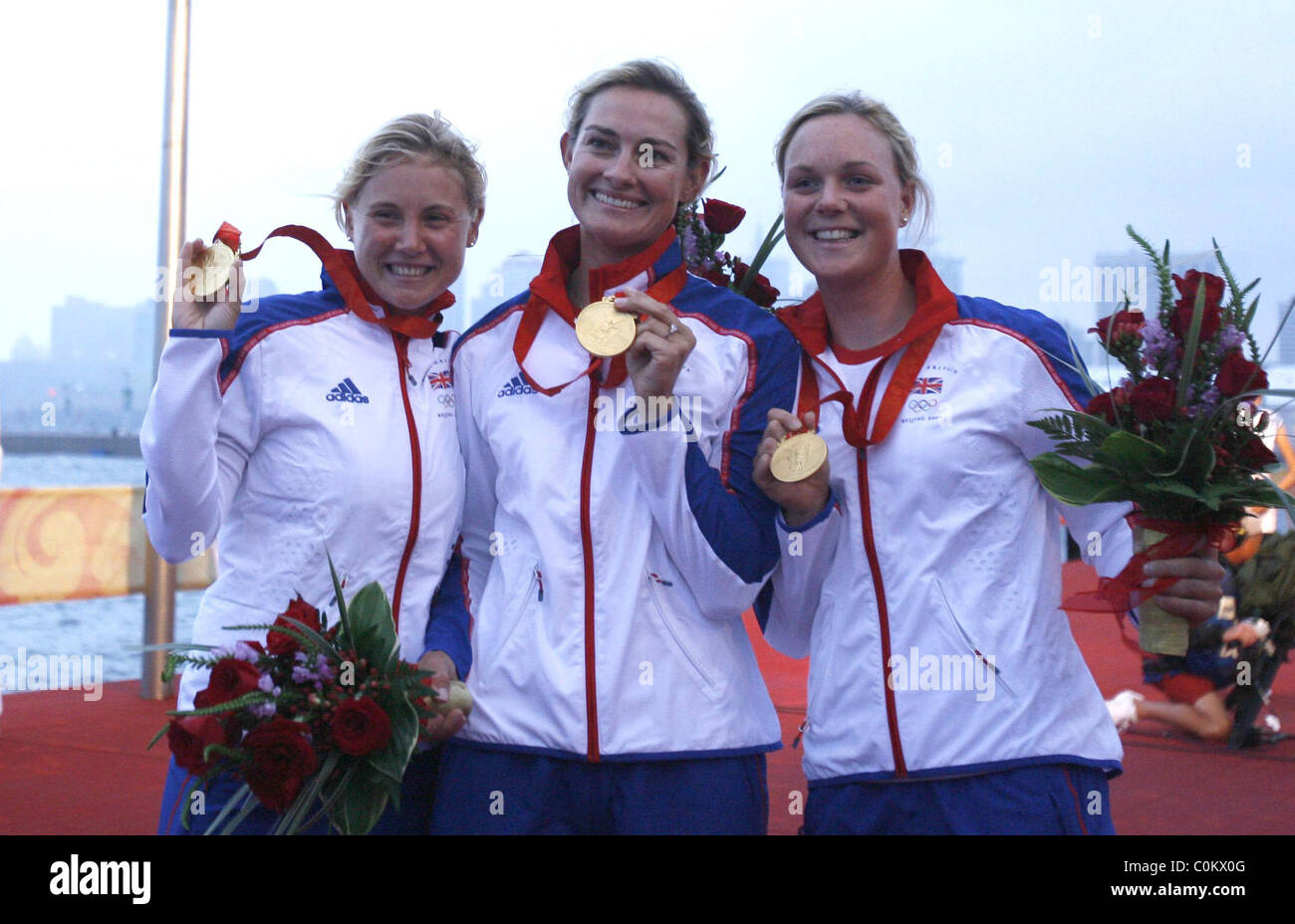 Sarah Ayton, Sarah Webb and Pippa Wilson of Great Britain Winners of ...