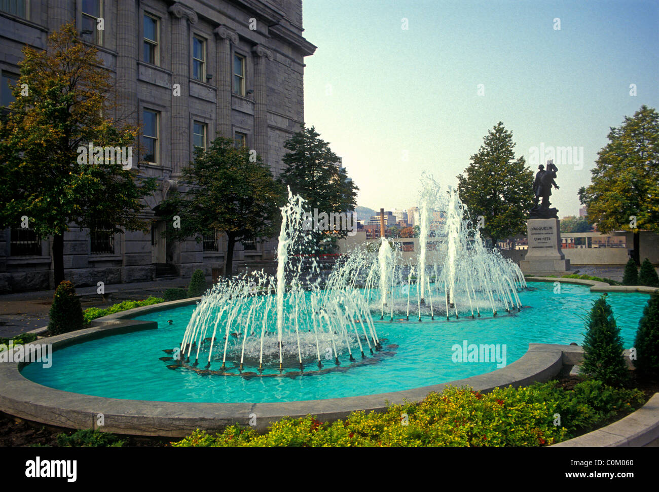 water fountain, fountain, Place Vauquelin, city of Montreal, Quebec ...