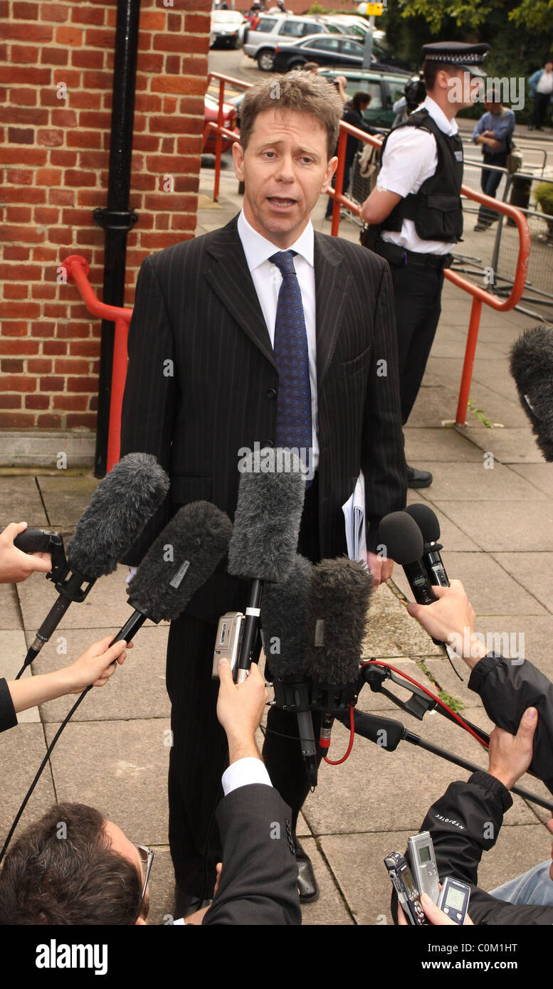 Solicitor David Corker speaks to the press outside Uxbridge Magistrates ...