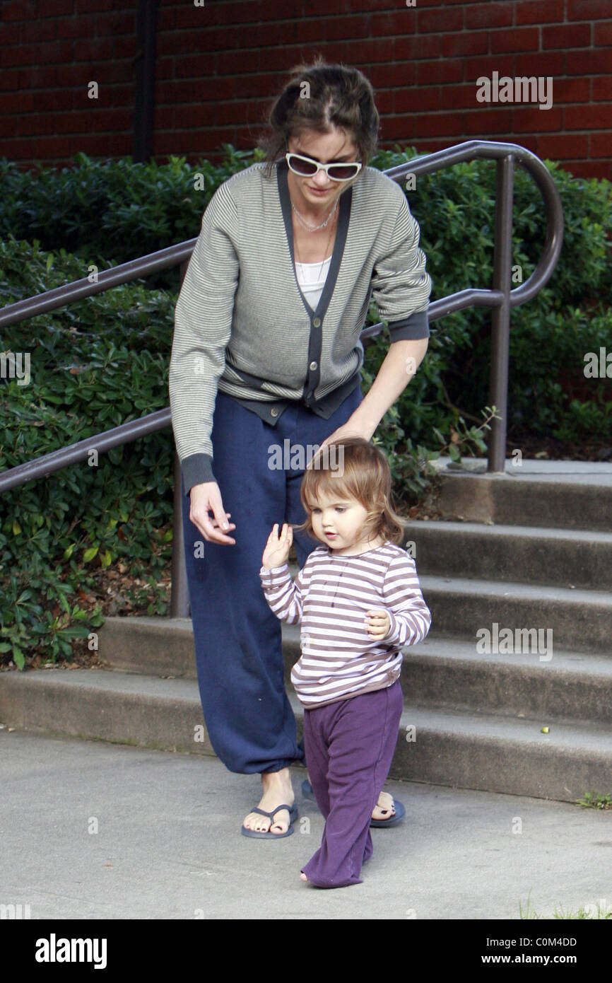 Actress Amanda Peet with husband David Benioff and daughter Frances ...