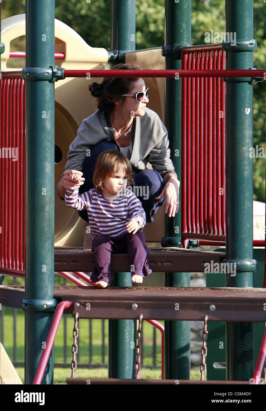 Actress Amanda Peet with husband David Benioff and daughter Frances ...