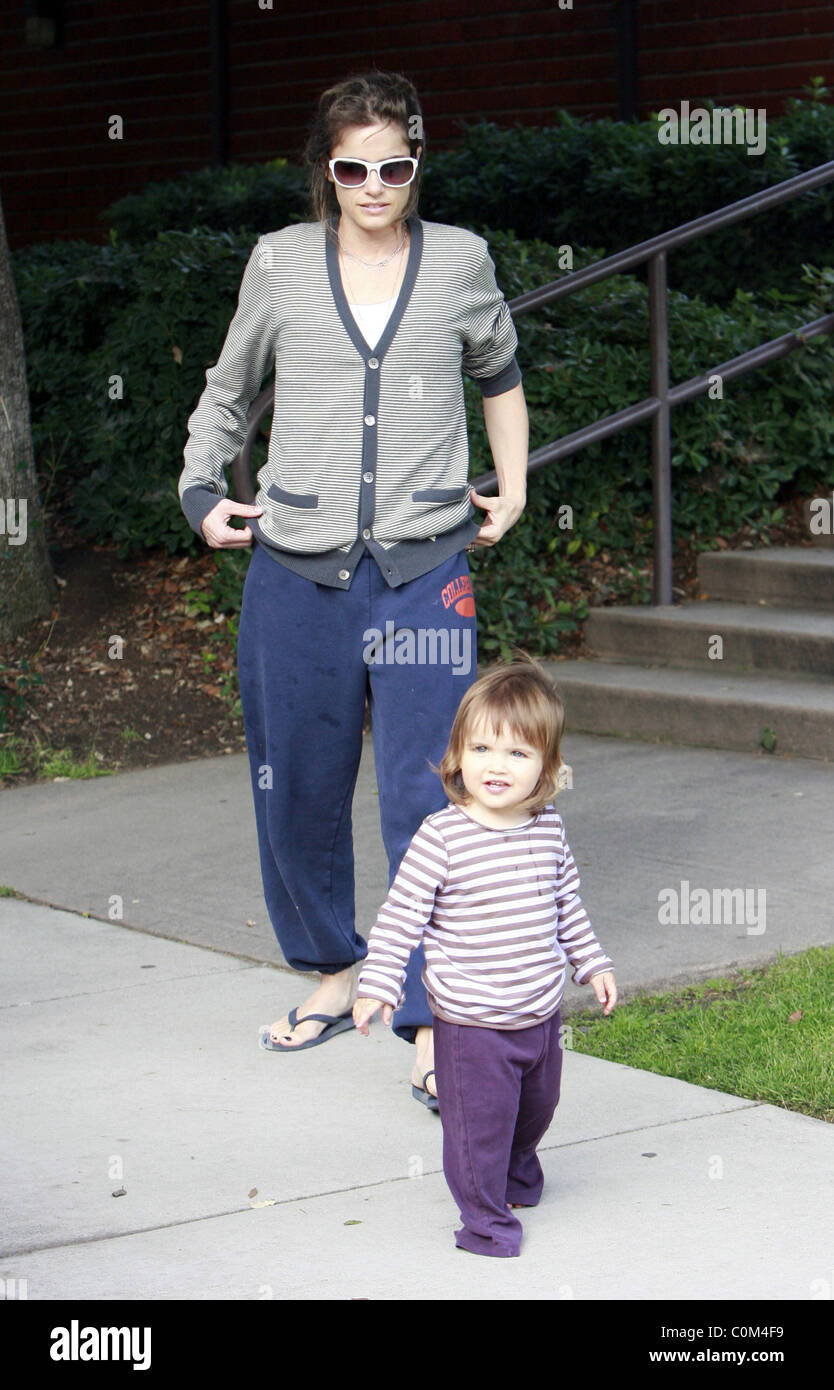 Actress Amanda Peet with husband David Benioff and daughter Frances ...