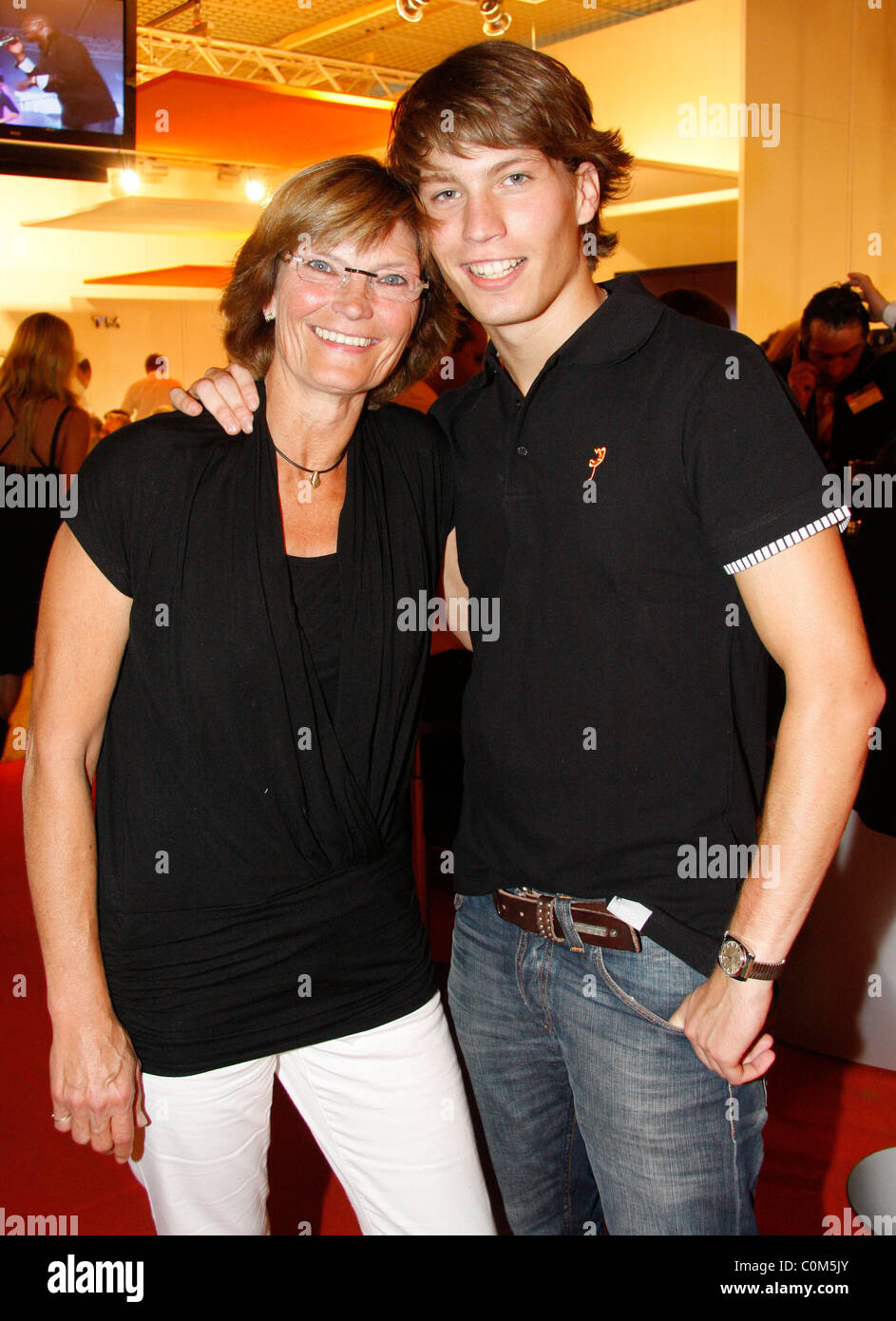 Raul Richter and his mother Astrid Richter at the TrekStore VIP lounge ...