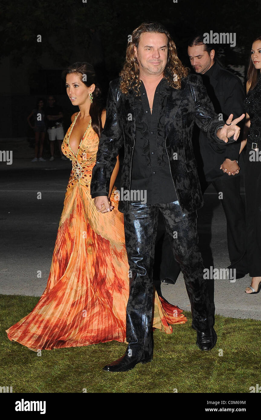 Singer Fher of pop band Mana with his wife Attending the wedding of ...