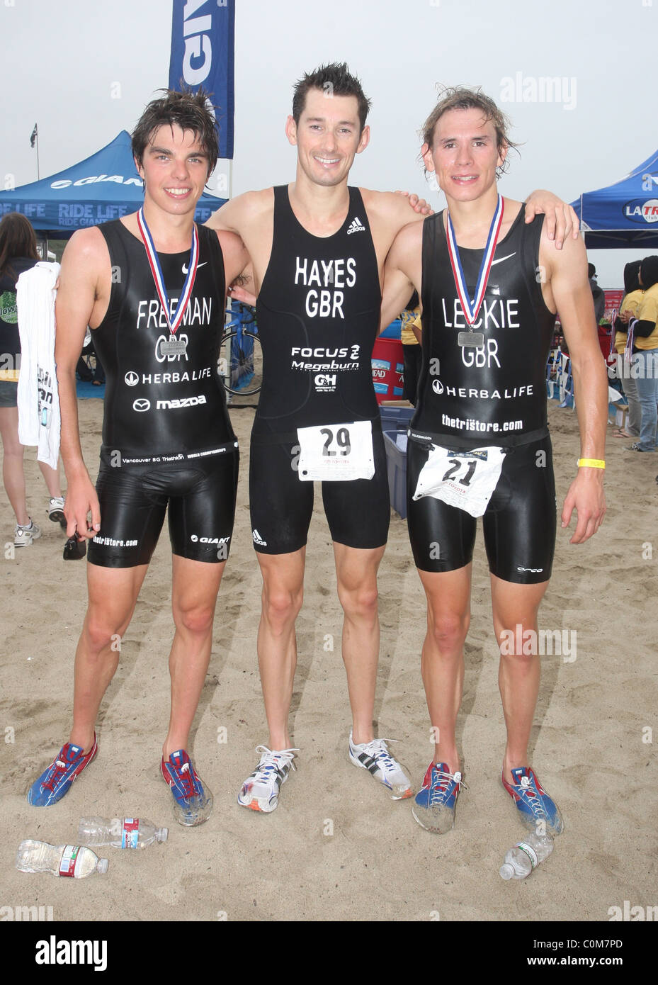 Oliver Freeman, Stuart Hayes, Todd Lekie The 2008 Nautica Malibu Triathlon presented by Toyota ...
