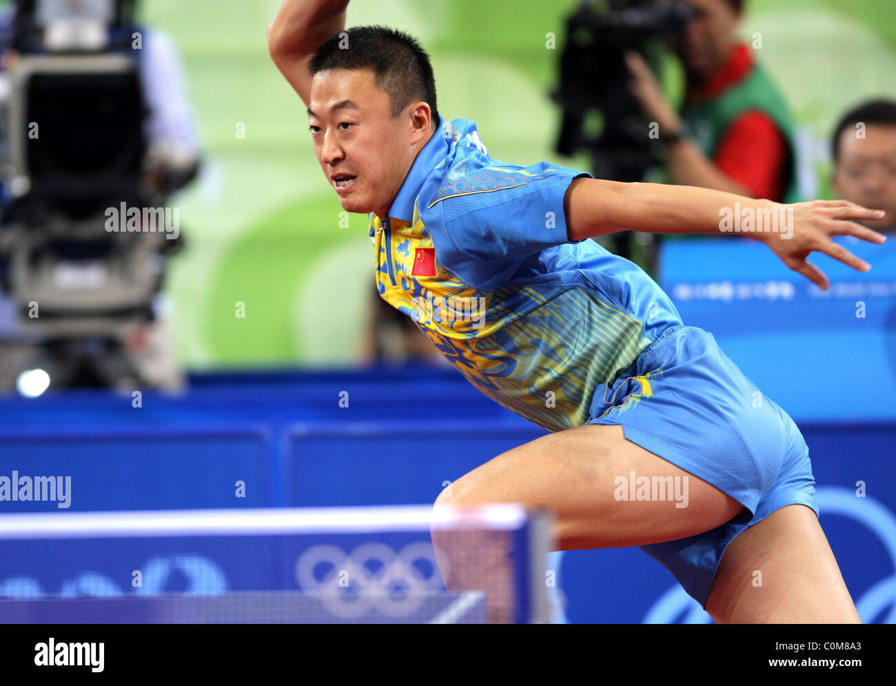 Ma Lin competes in the gold medal match. China made a clean sweep of ...