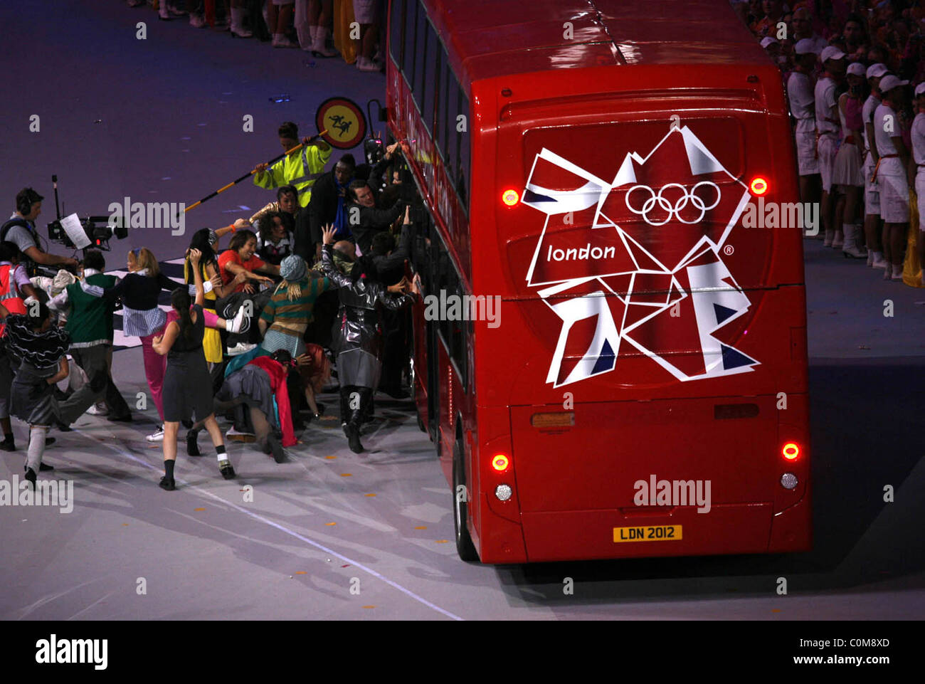 A London double decker bus arrives The Beijing 2008 Olympic Games ...