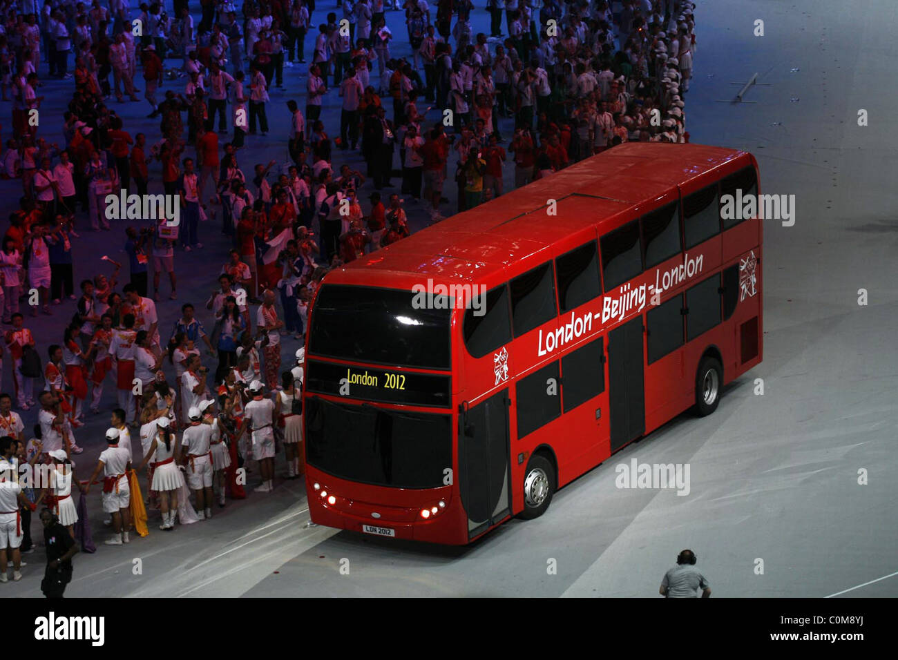 A London double decker bus arrives The Beijing 2008 Olympic Games ...