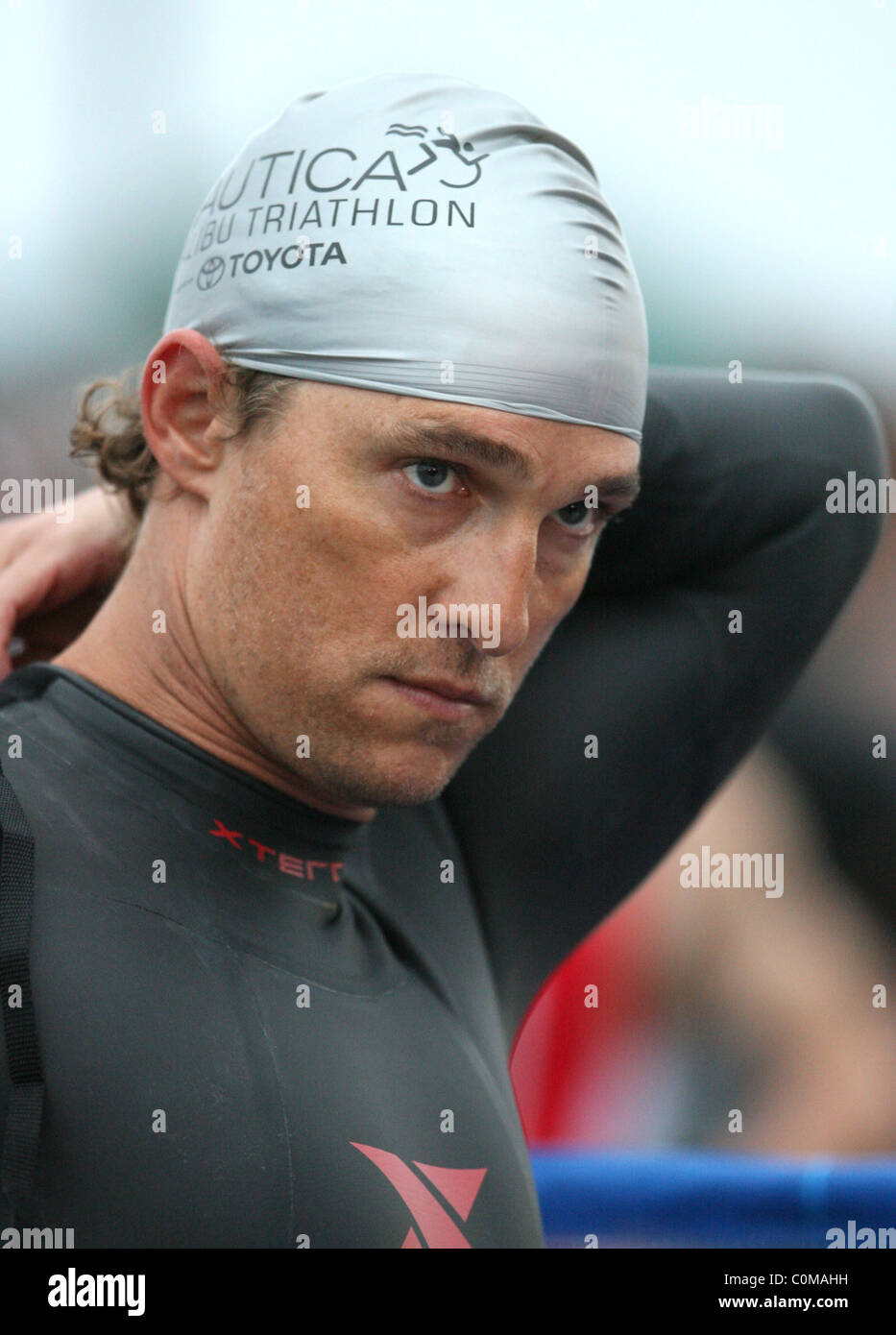 Matthew McConaughey competing in the Nautica Malibu Triathlon Los ...