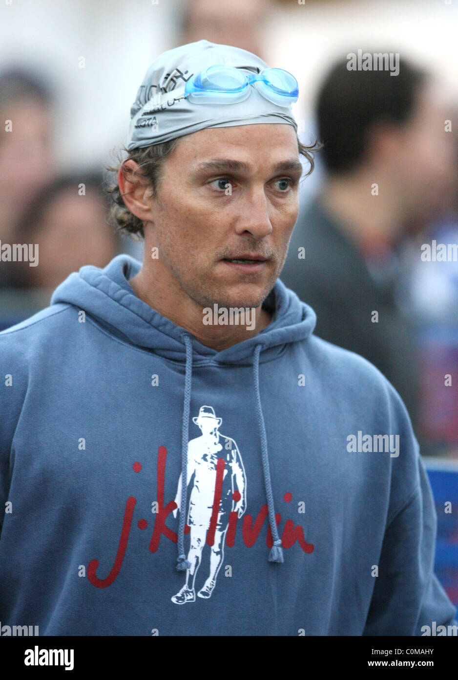 Matthew McConaughey competing in the Nautica Malibu Triathlon Los ...